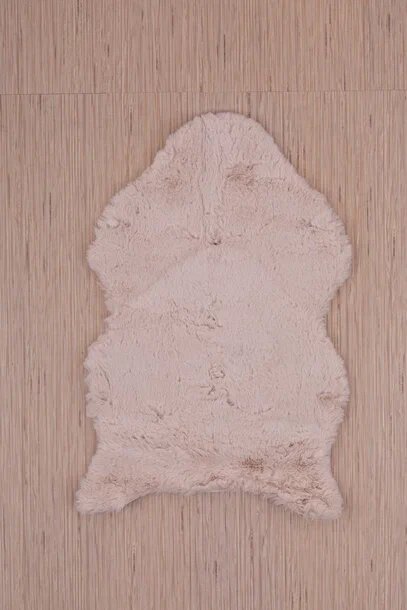 Ковер на пол в спальню в гостиную 60х100 см светлый бежевый однотонный ворс 35 мм шегги 335506 KoverVDom