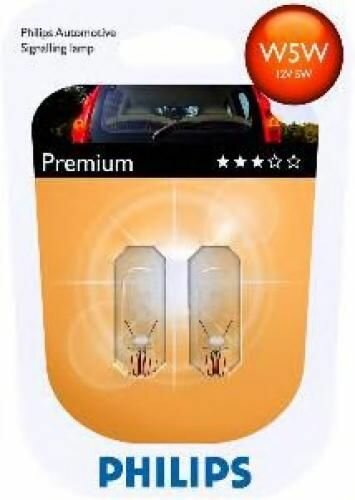 Лампа w5w 12v 5w w2.1x9.5d блистер 2шт Philips 12961B2 W5W GOC40421330