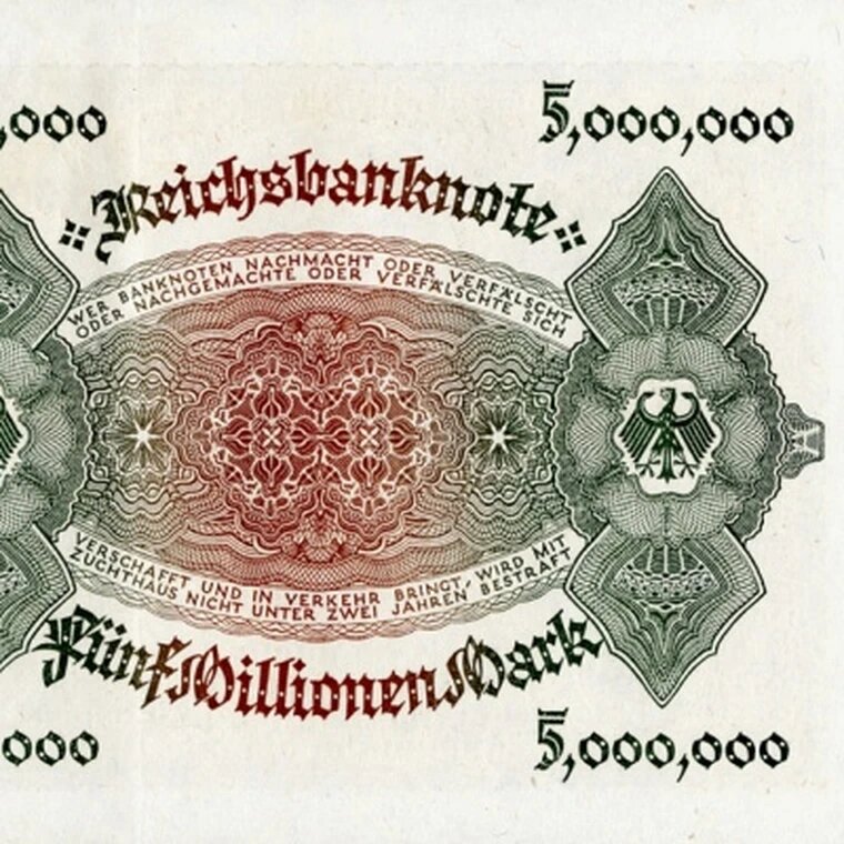 5000000 марок 1923 Германское Государство, сувенирная копия, банкноты и купюры редкие коллекционные