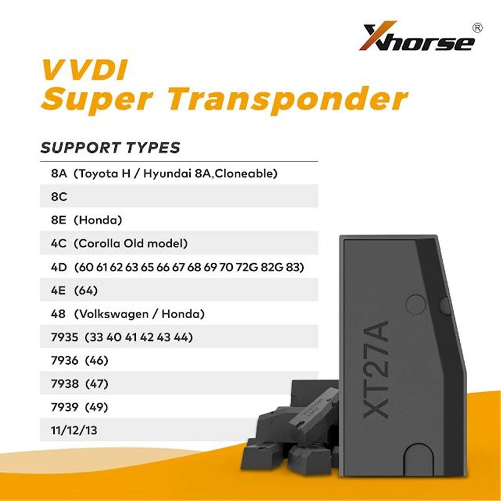 Транспондер Xhorse VVDI Super Chip XT27A01 XT27A66 для VVDI2 VVDI Mini Key Tool 10 шт./лот