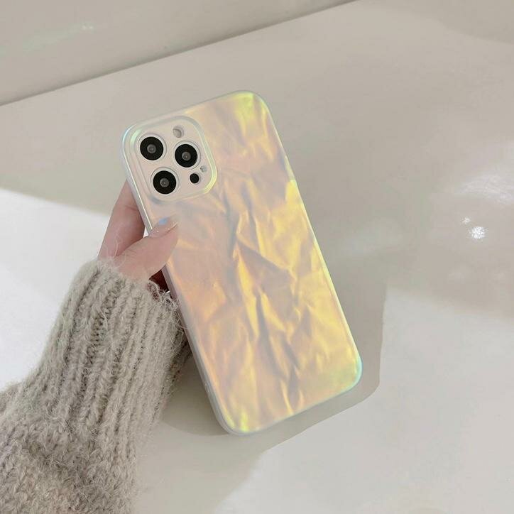 Чехол для iPhone 11 Pro Max / Чехол на Айфон 11 Pro Max, жемчужный, мятый, защита камеры. iPhone 11 Pro Max, Айфон 11 Про Макс.