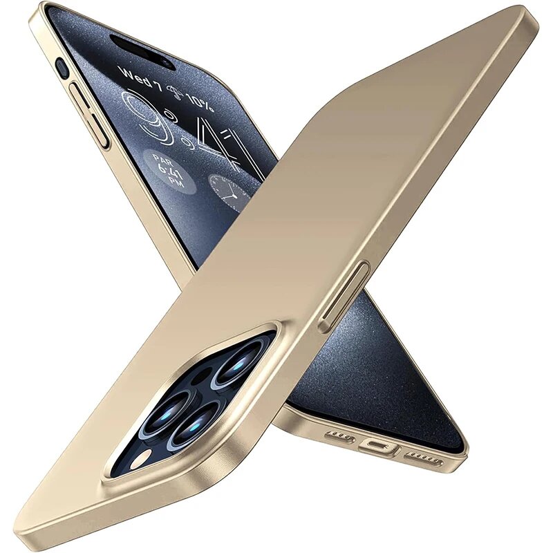 Золотой чехол для iPhone 16 Pro Max, матовый