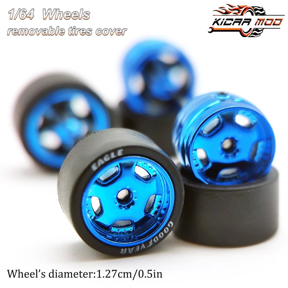 1 комплект, 1/64 колеса с резиновыми шинами, запчасти большого размера для ремонта литых под давлением моделей автомобилей, горячие колеса, спичечная коробка, диаметр 13 мм