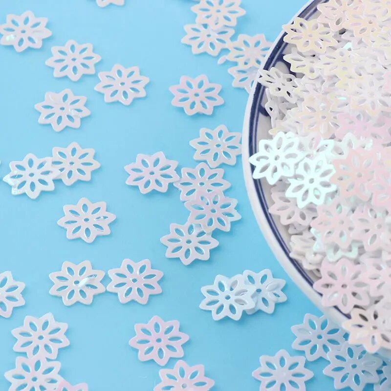 Блестки цветочки ПВХ 10г/20г 9mm 10g, White