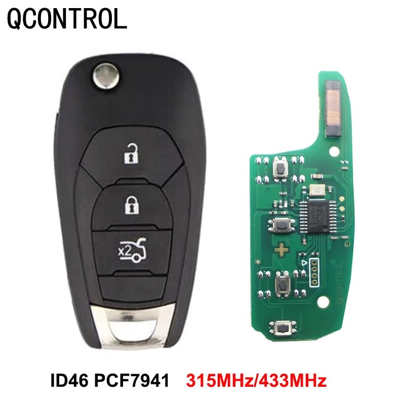 Пульт QCONTROL Chevrolet Cruze 2014-2018, 3 кнопки, 433MHz, ID46