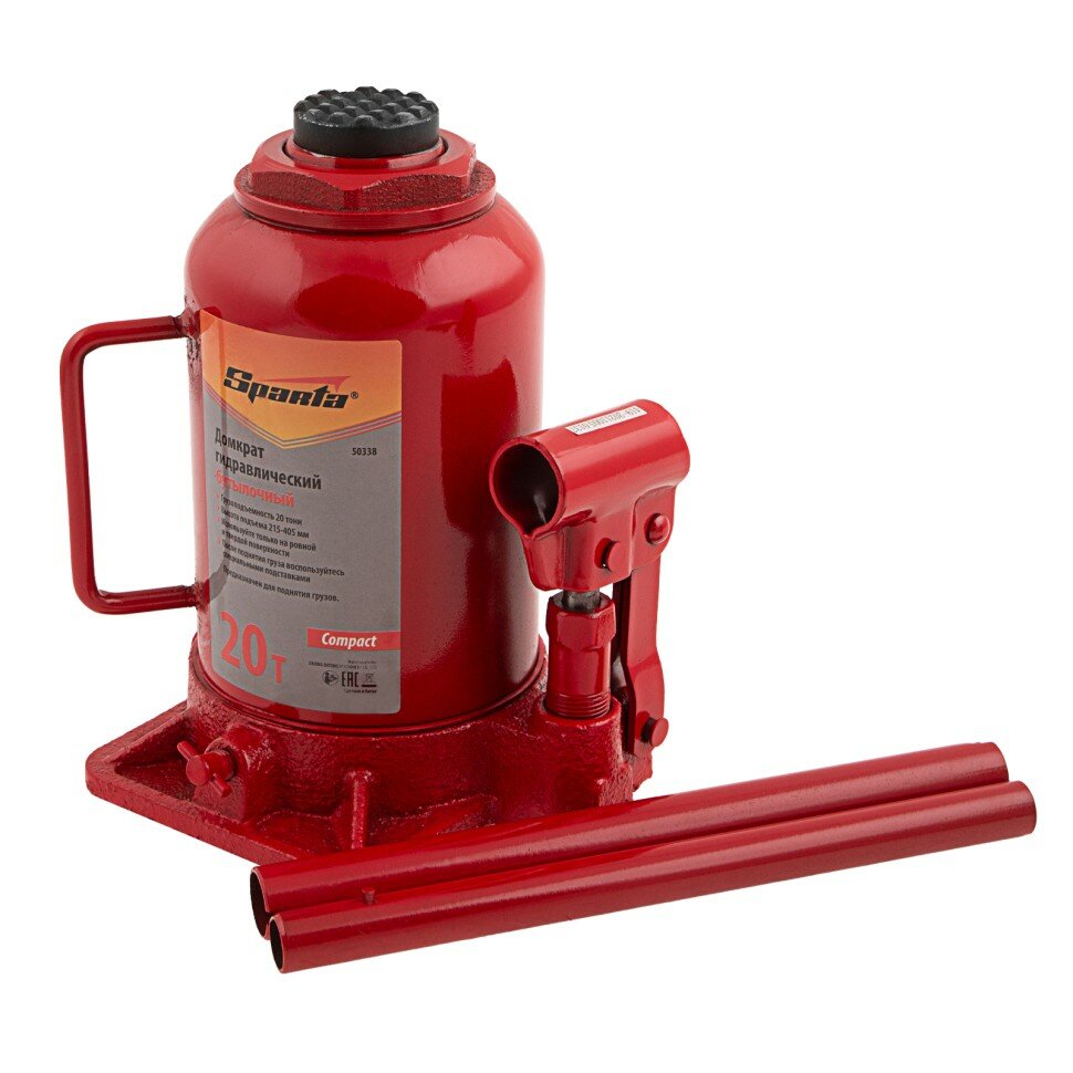 SPARTA Домкрат гидравлический бутылочный 20 т, h подъема 215-405 мм Sparta Compact, ( 50338 )