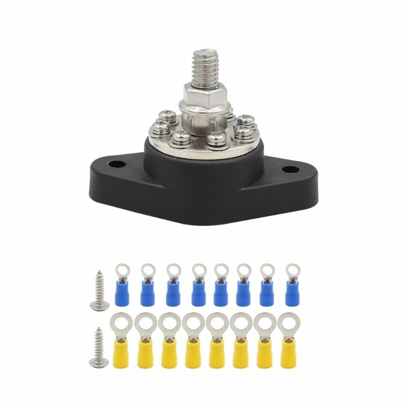 Клеммный блок сборной шины, силовая шпилька. Разъем аккумулятора 3/8 дюйма 1/4 дюйма. Распределение положительное отрицательное 12 В/48 В.