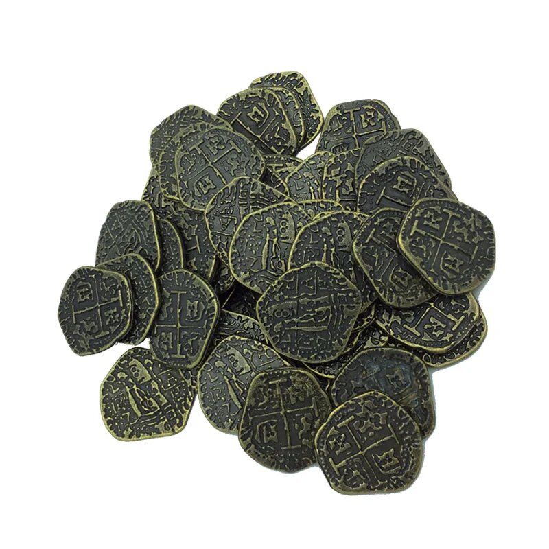 Золотая пиратская монета Doubloon Antique Gold