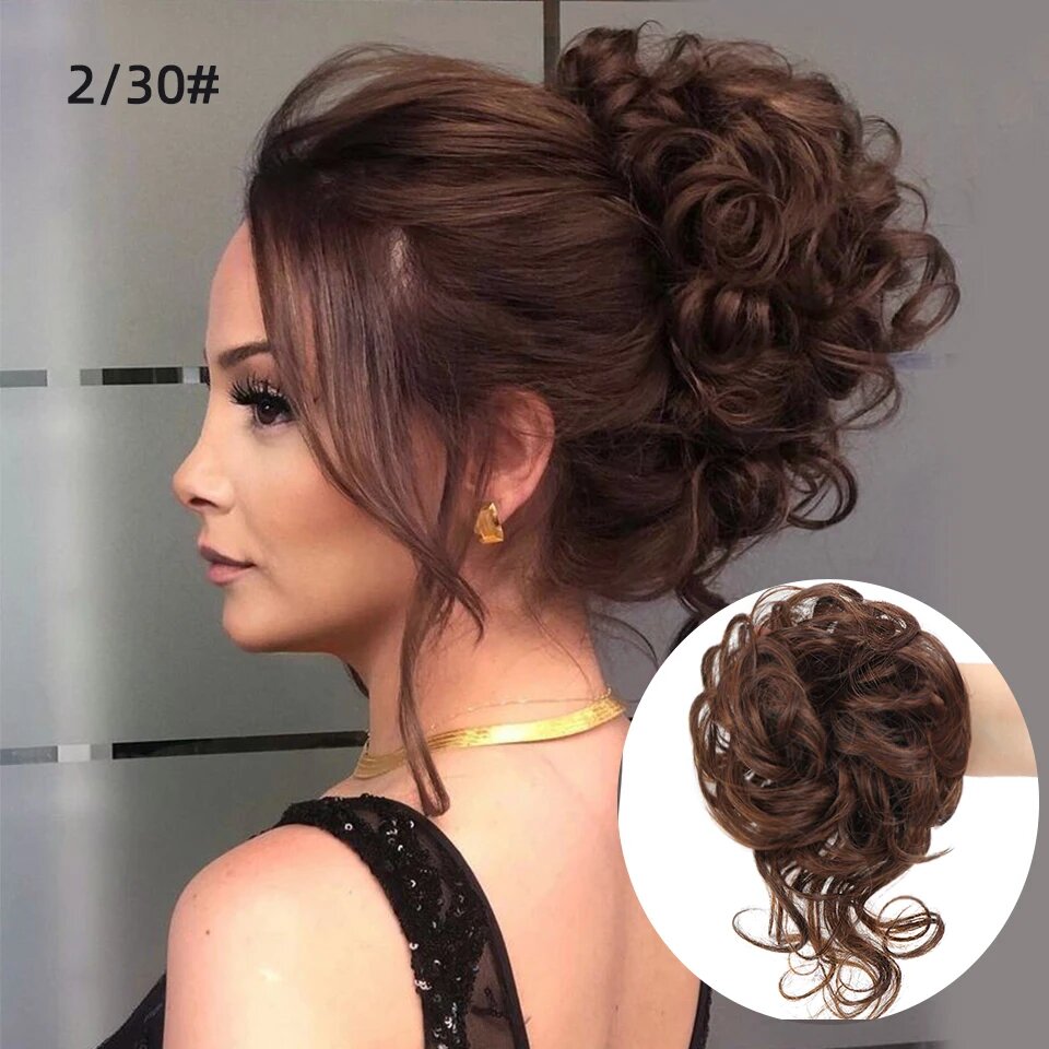 Синтетический шиньон LUPU кудрявый черно-коричневый Light Brown