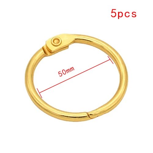 Золотые кольца для переплета 50 мм, 5 шт