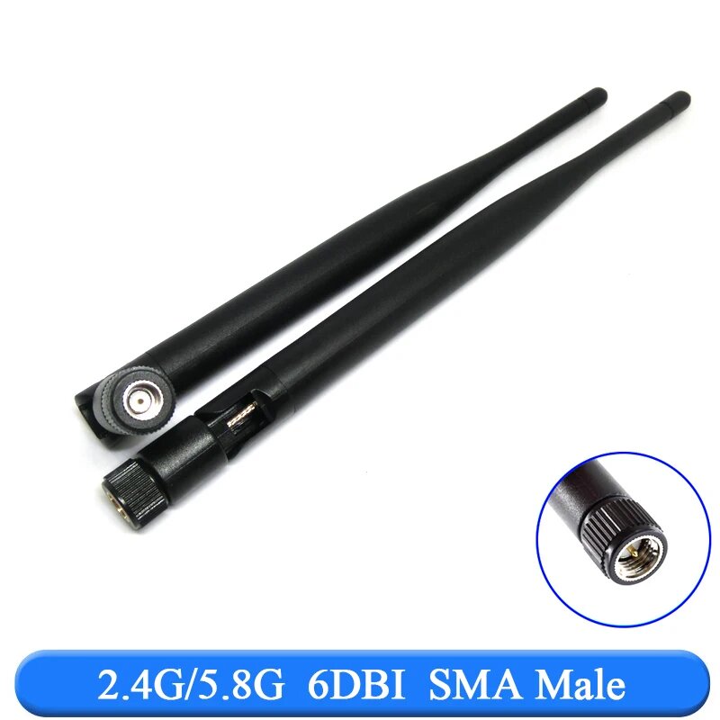 Stlxy Dual Band 2.4G/5G 5.8G WIFI Антенна Black 19.5CM Male