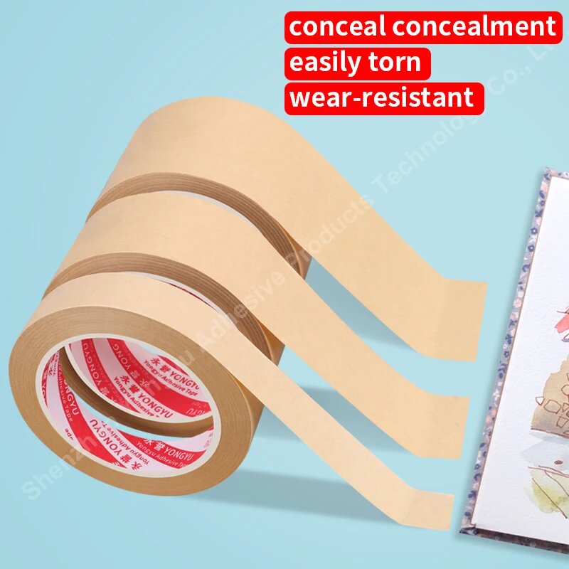 50-метровая водонепроницаемая лента из крафт-бумаги, высокая адгезия и износостойкая 60mm, 25M