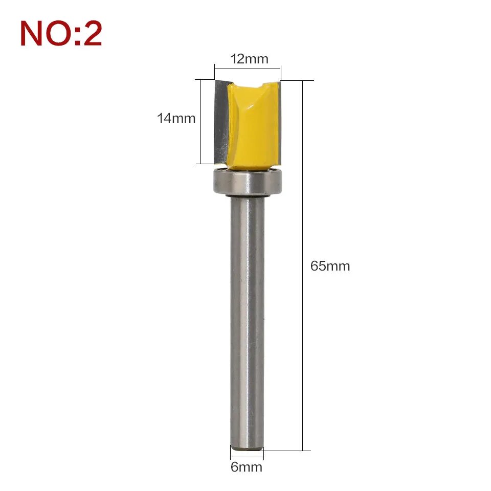 1 шт, 6 мм, шаблон хвостовика, отделочная петля, долбежная фреза, прямая концевая фреза, триммер, чистящая накладка заподлицо, шиповый резак для деревообработки NO2