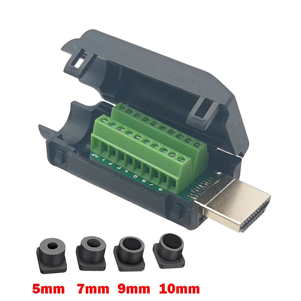 1 шт. «сделай сам», HDMI-совместимый штекер 19Pin, адаптер, разъем, терминалы для выключения, паяльный разъем с крышкой 19-контактного разъема HD