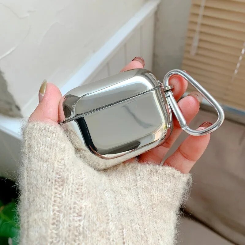 Чехол для AirPods 1 2 серебристый Ziyancase
