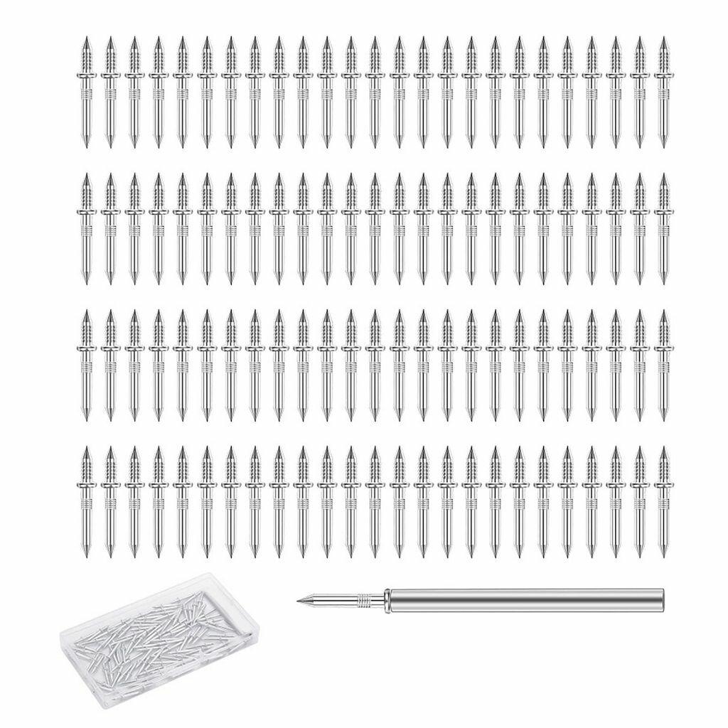 Гвозди бесшовные с двойной шляпкой, в упаковке 1 футляр - 100 шт.