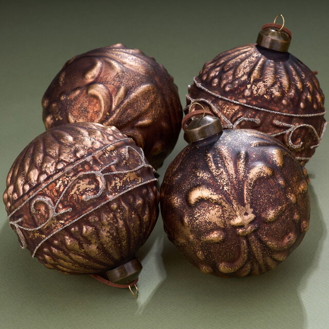 Елочные шары Bagnolo in Piano 10 см, 4 шт, стекло, Winter Deco, 4060364-набор