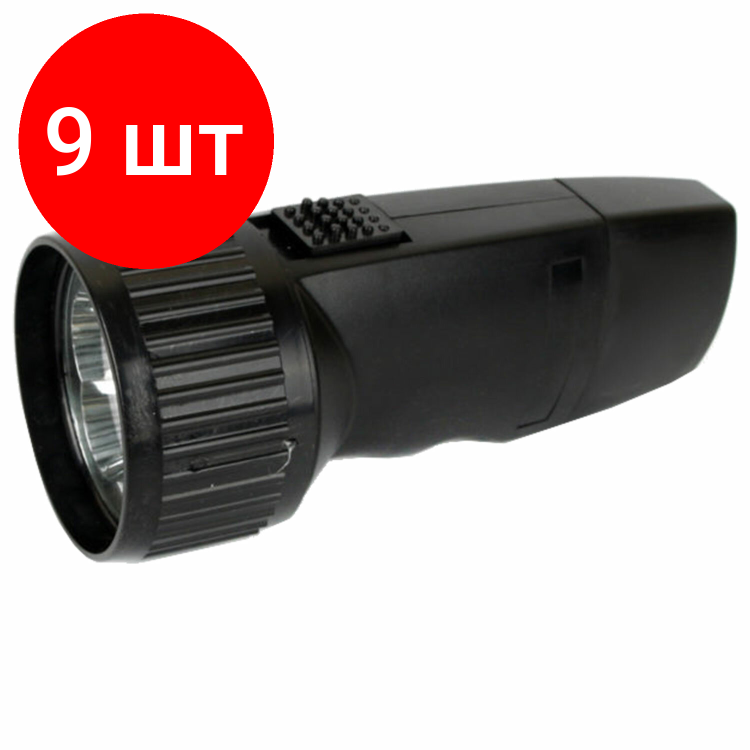 Комплект 9 шт, Фонарь аккумуляторный ULTRAFLASH 5хLED, вилка, заряд от сети, LED3859