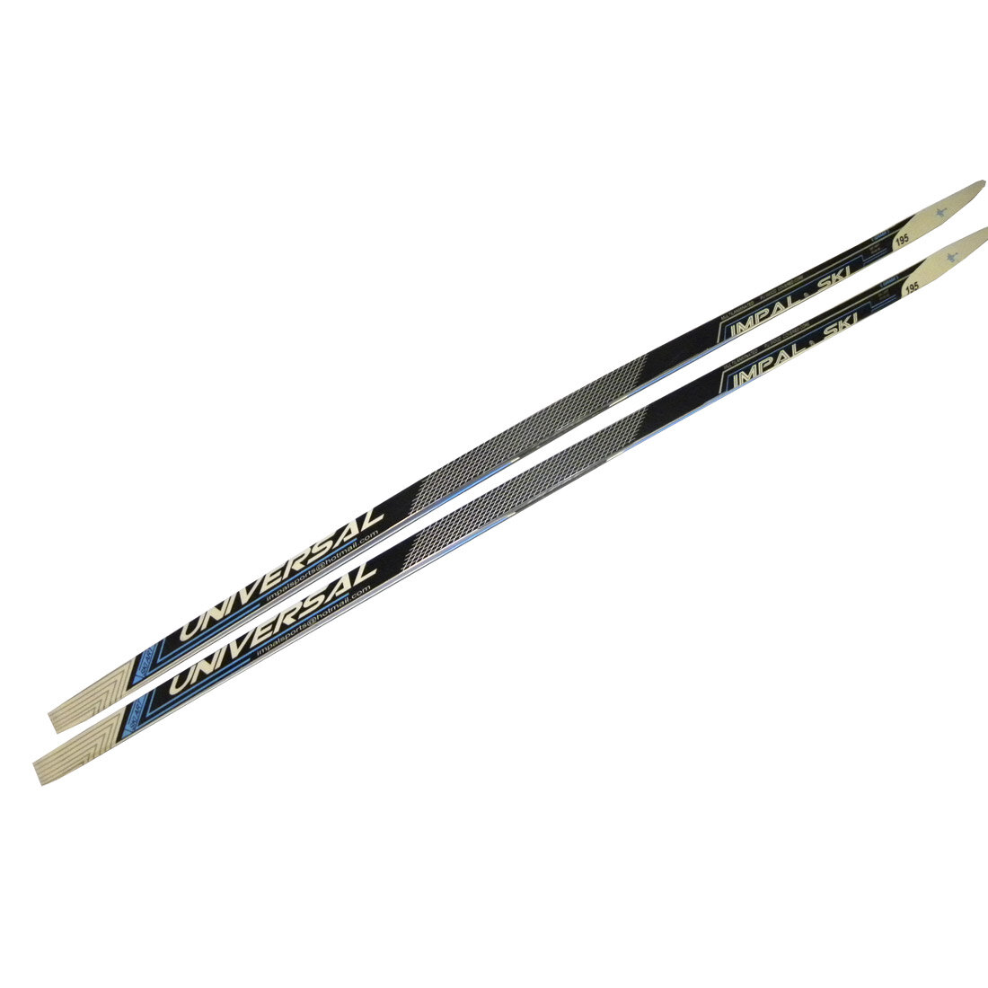 Лыжи беговые Impal 195 см Step (c насечками). Цвет: черный/белый/голубой.