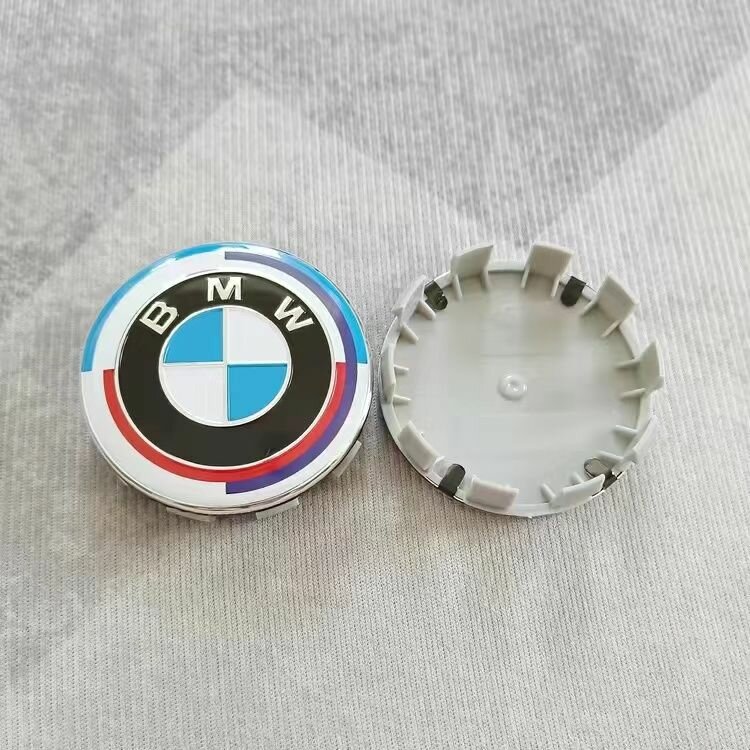Колпачки на литой диск BMW 68/64/12 мм — заглушки колеса и защита ступицы от пыли, комплект 4 шт, новые в плёнке