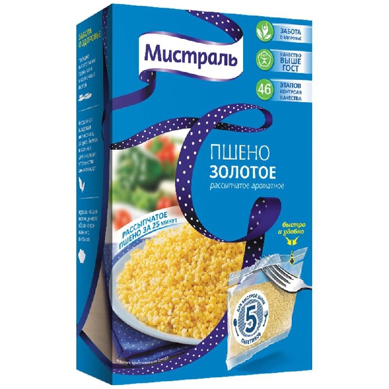 Пшено мистраль Золотое (5х80г) в пакетиках /картон/ 400г