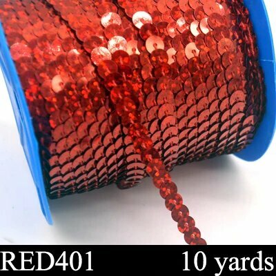 Блестки ПЭТ 6 мм круглые Красный, red401 10yds