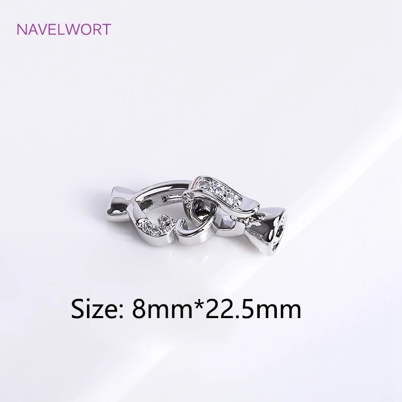 Застежка для бижутерии NAVELWORT, rhodium plated