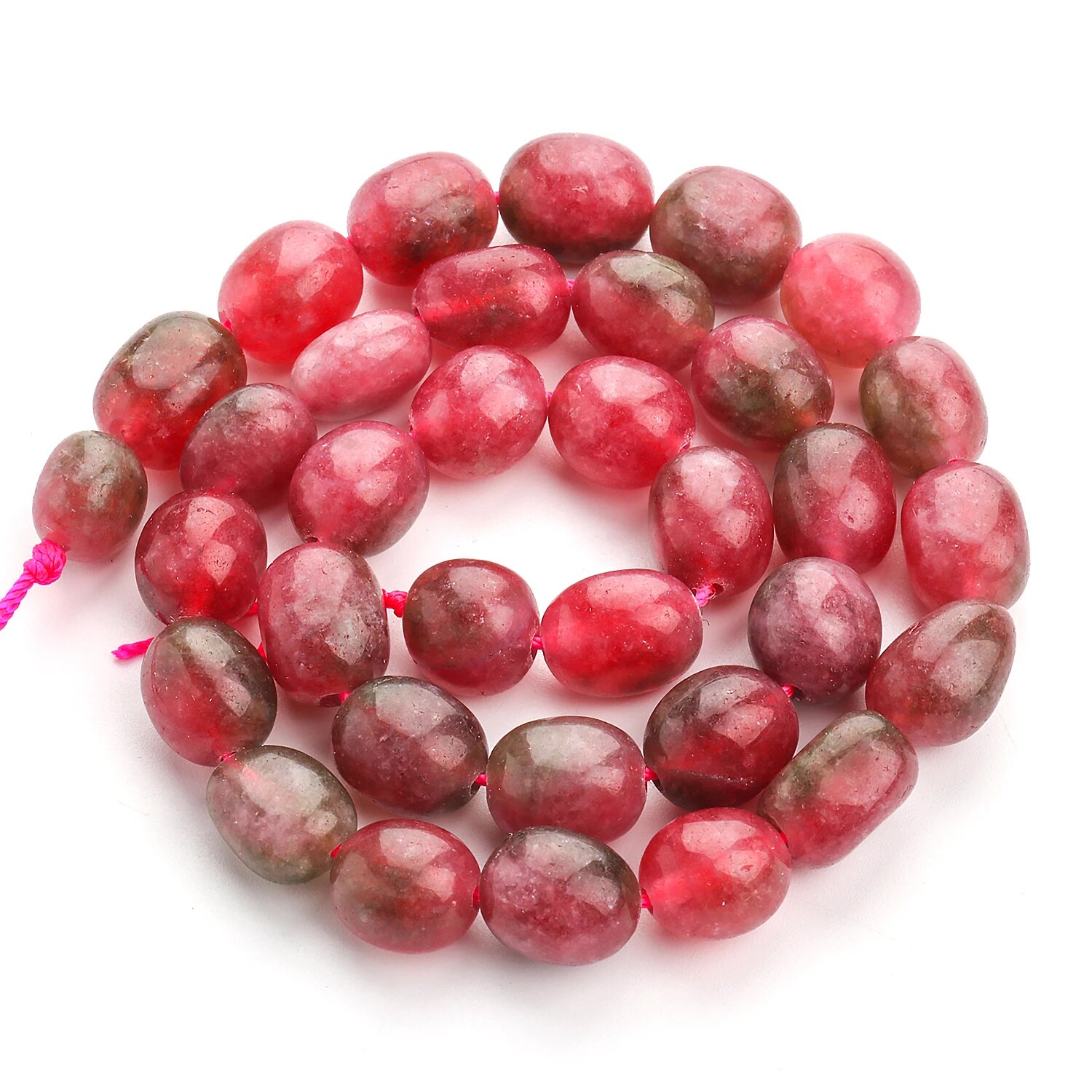 Бусины из камня LASOFAMIRE Розовый, Tourmaline