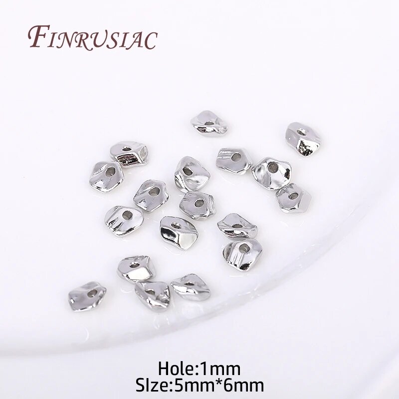 Металлические бусины FINRUSIAC, золотистые, латунь, 20 штук 10 Pieces, Rhodium Plated