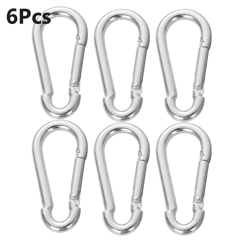 Карабины из алюминиевого сплава, серебристые, набор из 10 штук Silver 6Pcs