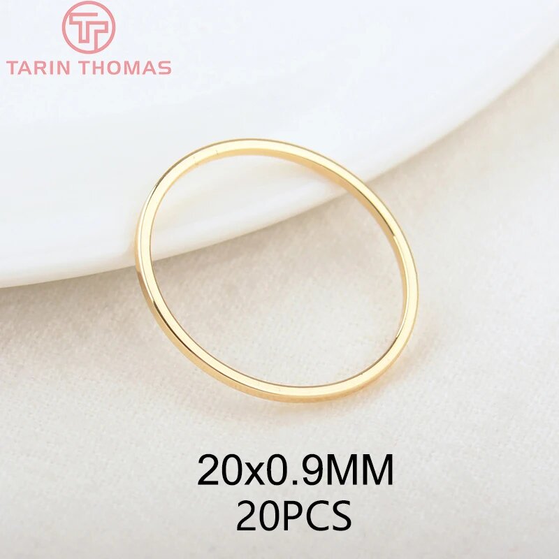 Кольца из латуни 24К TARIN THOMAS, 20x0.9мм, 20шт
