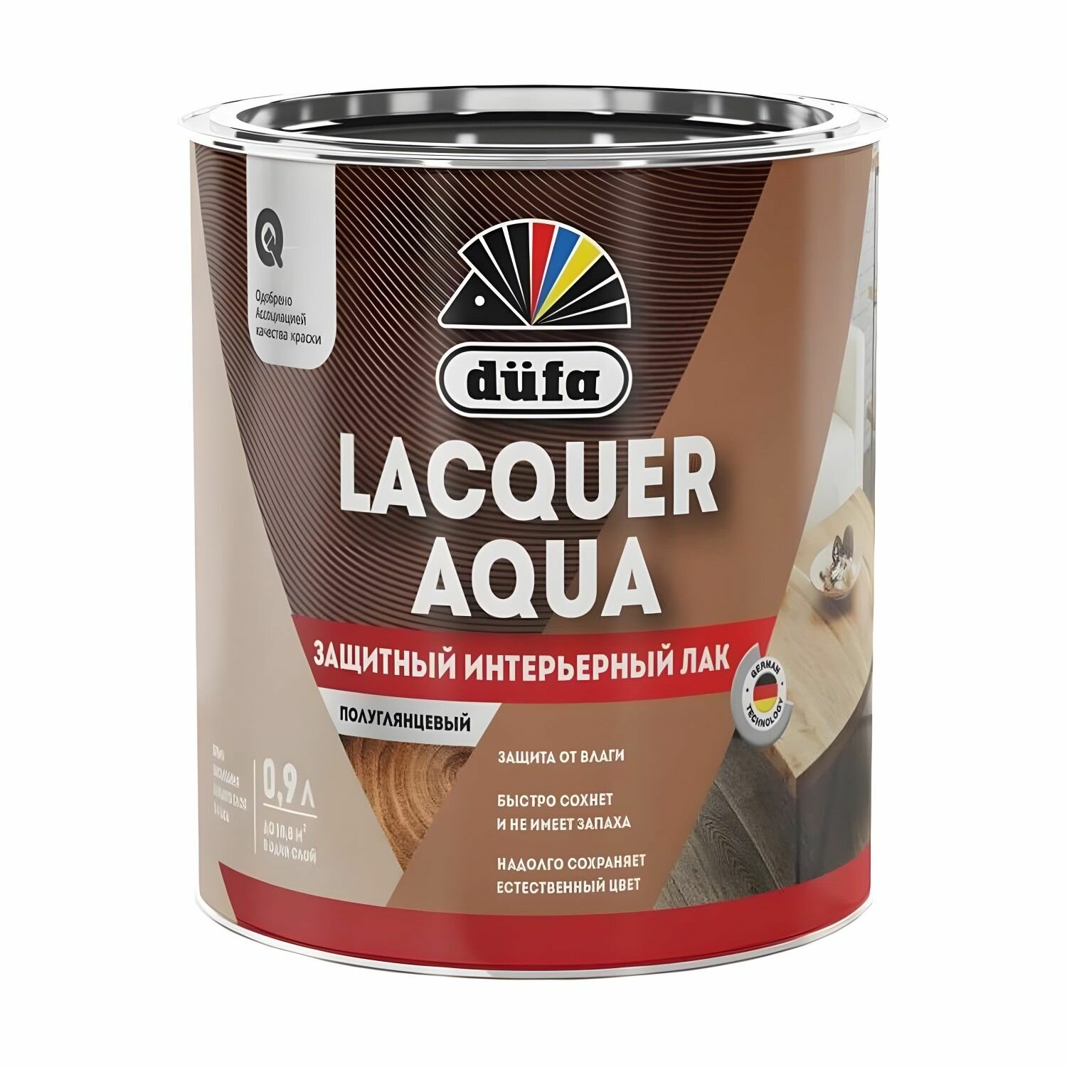 Лак защитный интерьерный Dufa Lacquer Aqua полуглянцевый (0,9л)