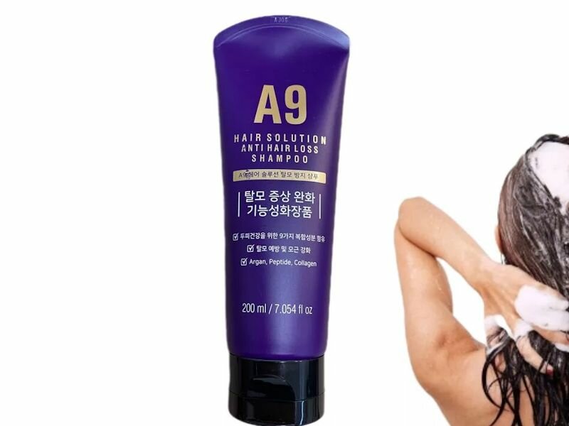 Шампунь против выпадения волос А9 HAIR SOLUTION ANTI HAIR LOSS SHAMPOO, Корея, 200мл