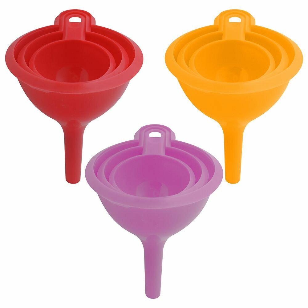 Воронки пласт. "эконом" набор 3 шт. ( 5,5, 7,5, 9 см) "Мультидом" ms80-182