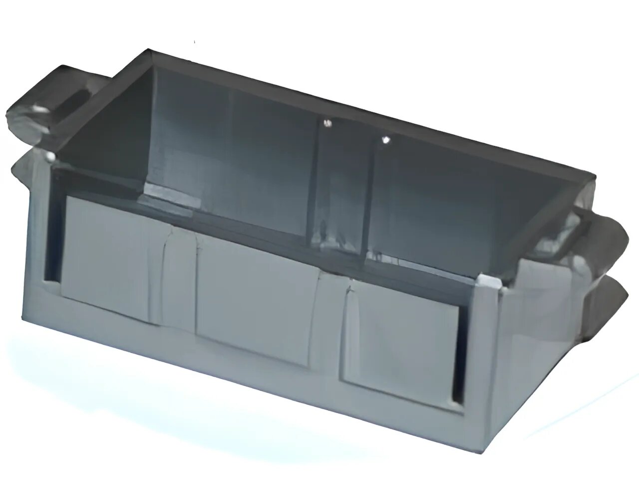 Деталь LEGO Контейнер Lego Container, Treasure Chest Bottom with Slots in Back 4738a U Flat Silver