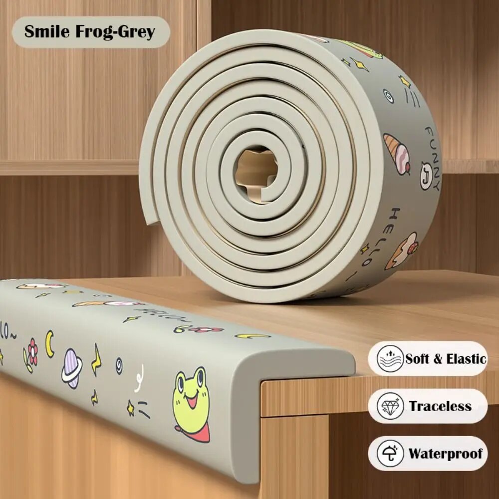 Детские угловые бампера NBR 2 метра Smile Frog-Grey