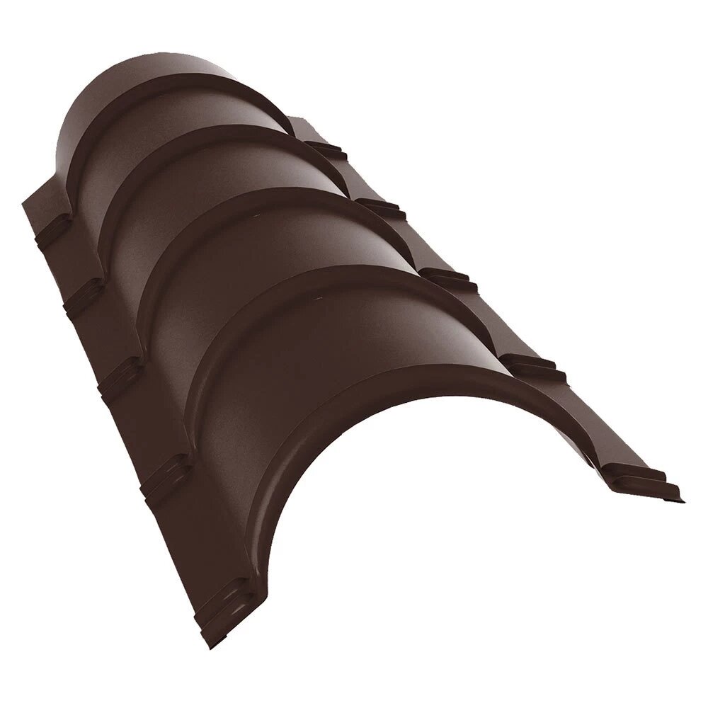 Конек для металлочерепицы 300х110 мм 2 м полукруглый коричневый RAL 8017 013024/424943