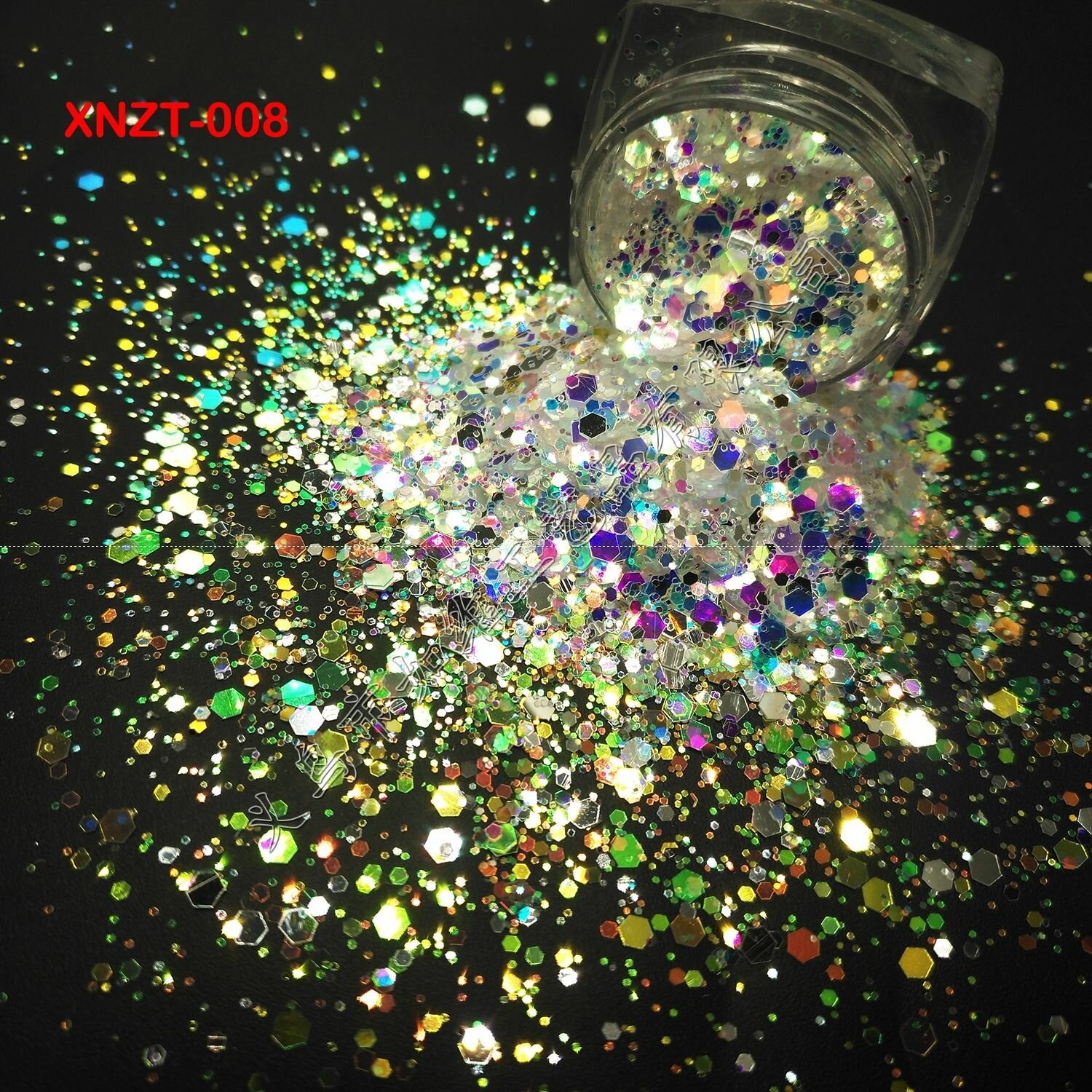 Блестки для ногтей XNZT-008, PET glitter powder, 50г