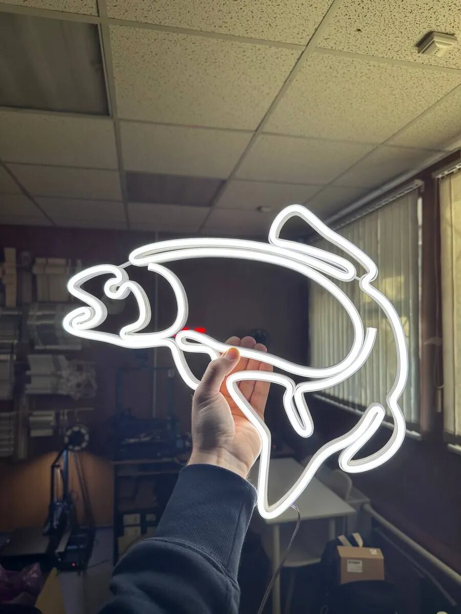 "Рыба" неоновая лампа, светильник