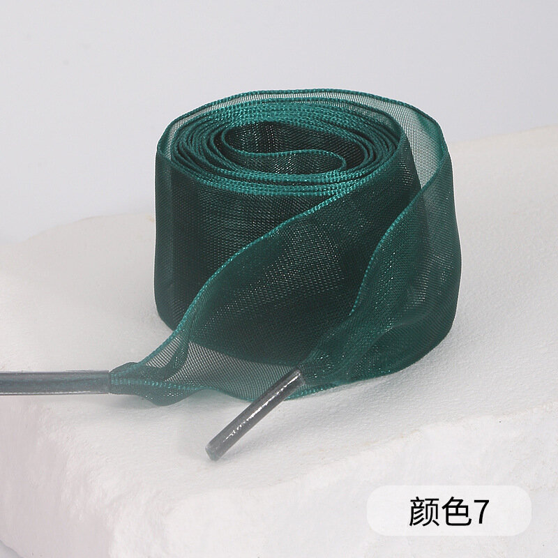 Шифоновая лента QINXIN, шелковый атлас, 120 см, изумрудная, ширина 2,5 см