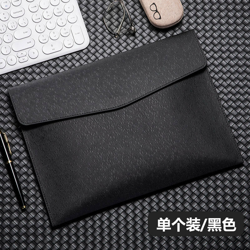 Сумка для документов, кожаная, для хранения информации, формат А4, черная