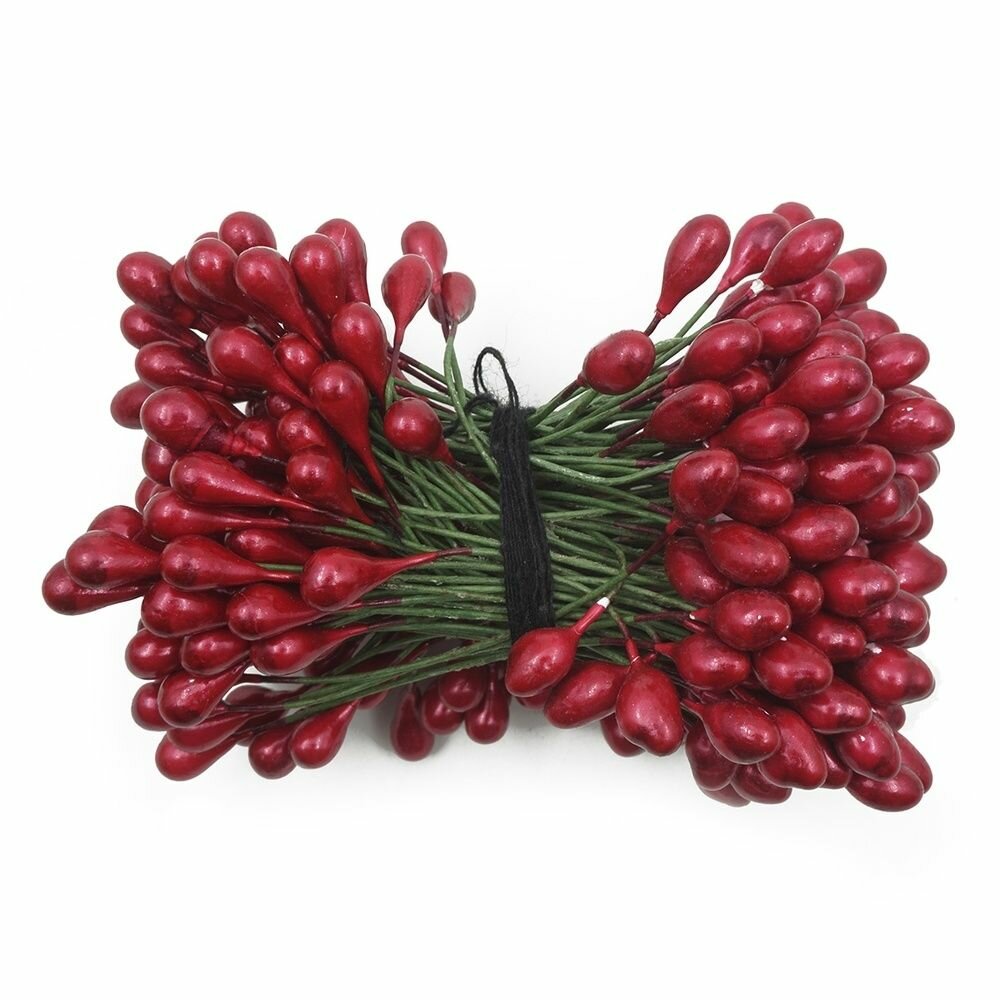 Тычинки на проволоке Astra&Craft 0,5х6 см, 125 шт, цвет бордовый (AR561)