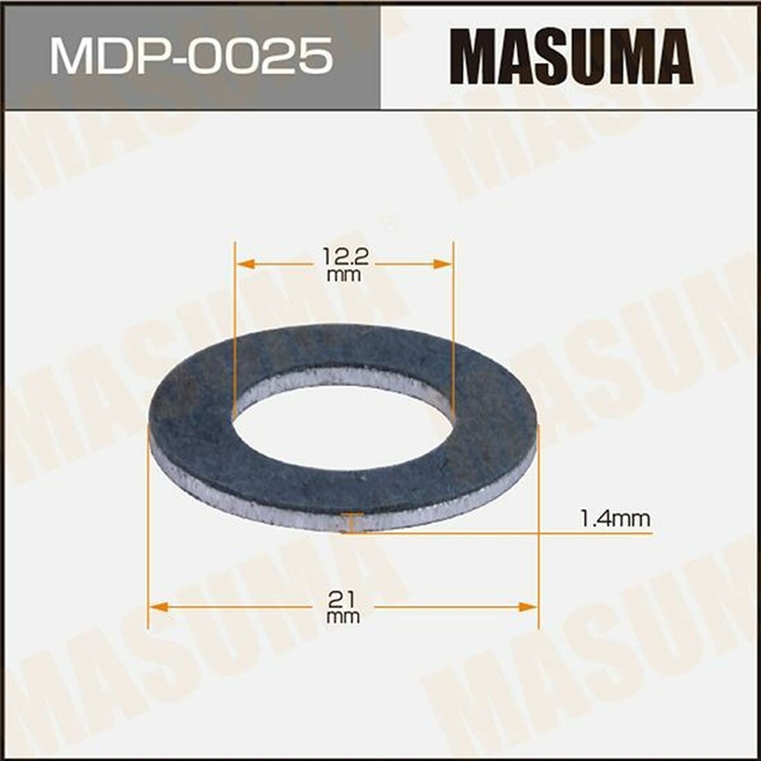 Шайба (прокладка) маслосливного болта Masuma 12.2x21x1.4 MDP-0025 1шт.