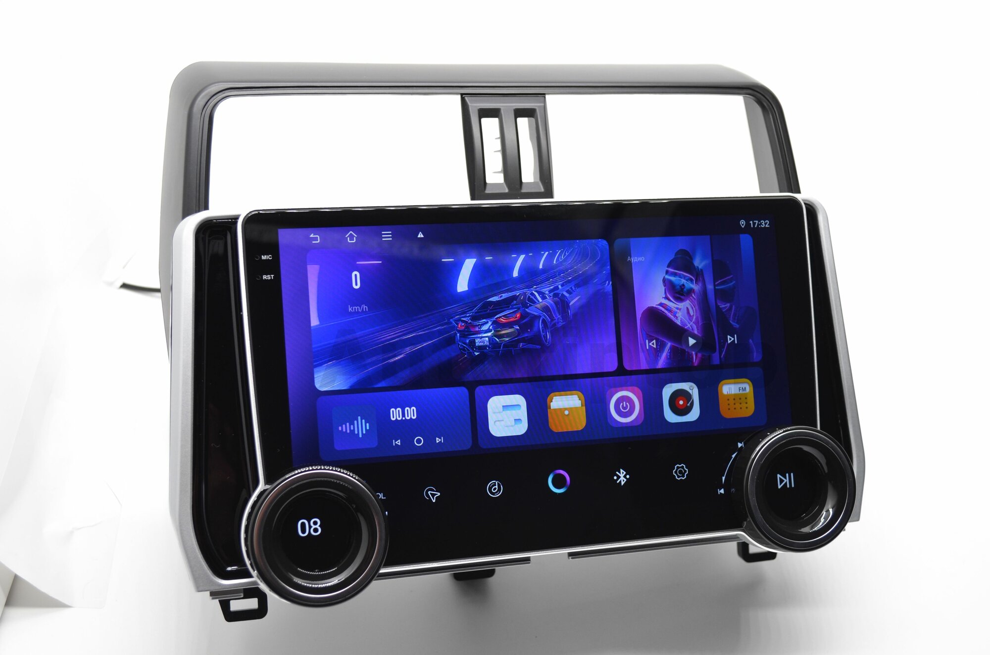 Большая магнитола Tesla 4 core 4/64 с крутилками Toyota Prado Land Cruiser 150 (2017-2024) рестайлинг 2