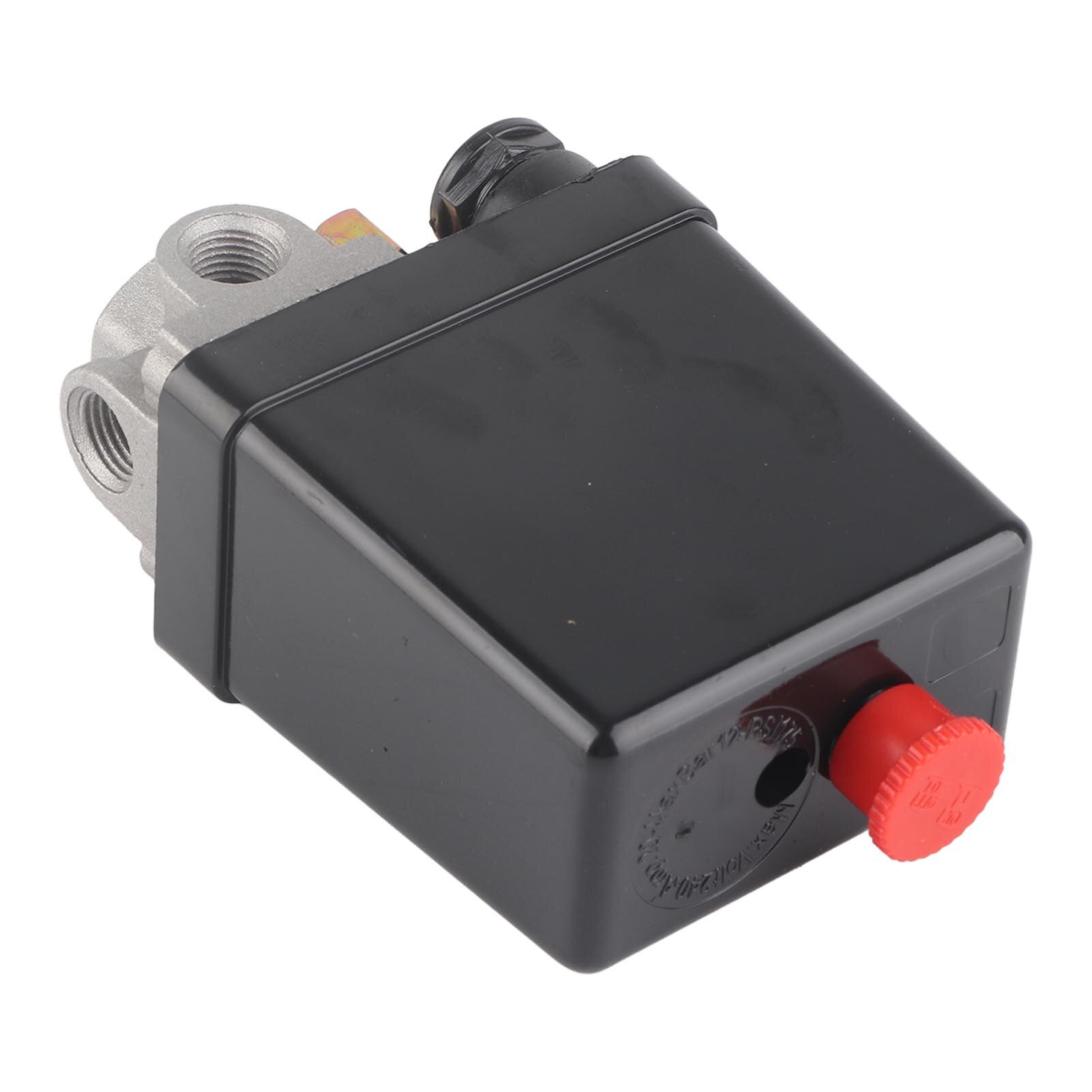 Переключатель давления компрессора воздуха NPT 1/2 дюйма 4 портовый регулируемый клапан управления давлением 90‑120PSI