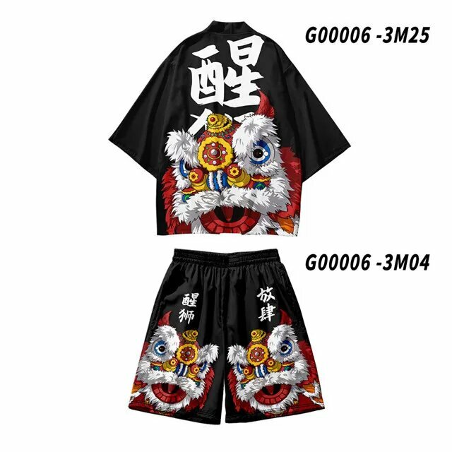 Костюм-кимоно Нifineo с принтом дракона, полиэстер, мужской/женский 4XL, hftz-158