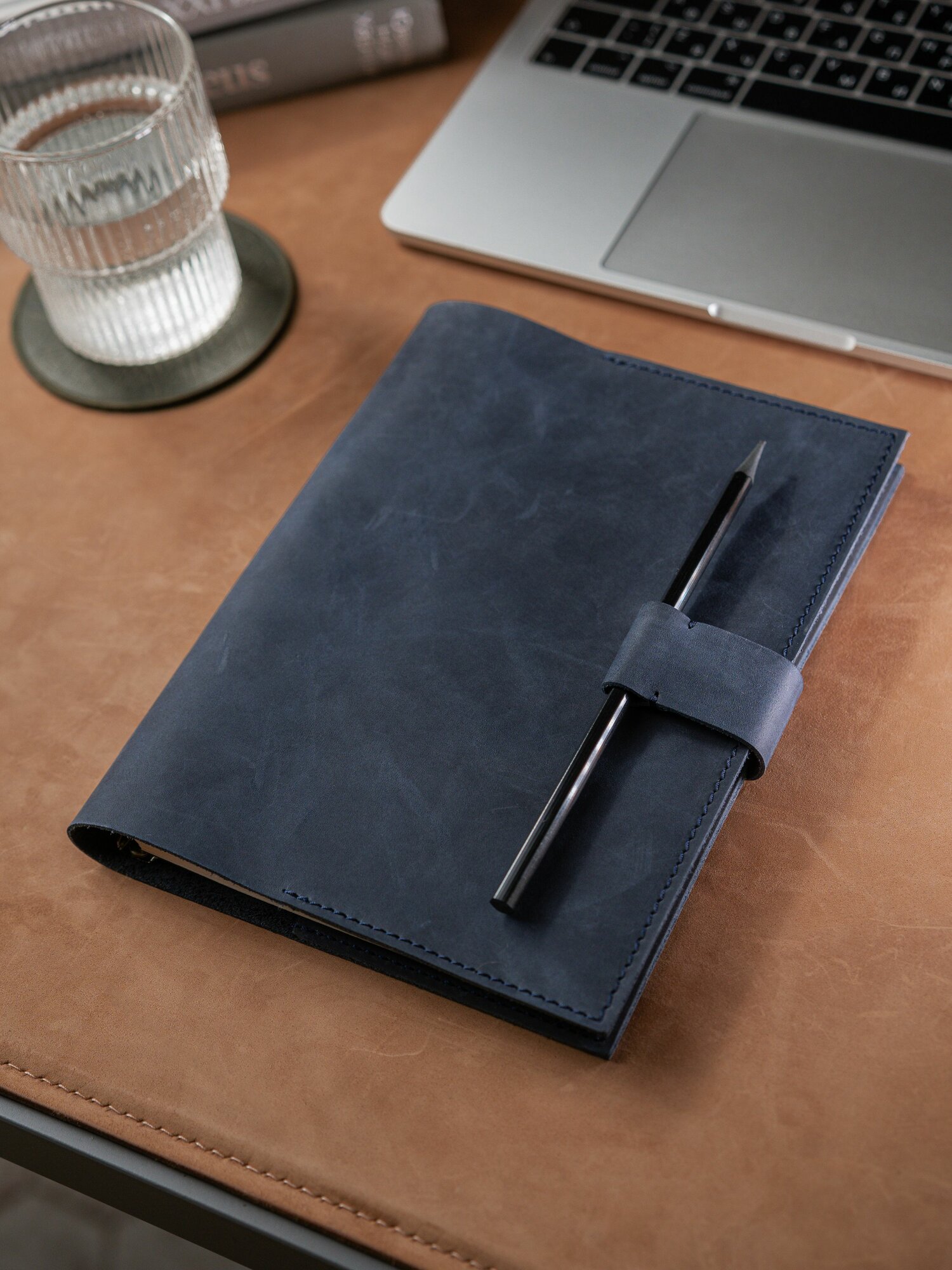 Кожаный ежедневник А5 недатированный, Ежедневник на кольцах со сменными блоками с обложкой из натуральной кожи, подарок мужчине