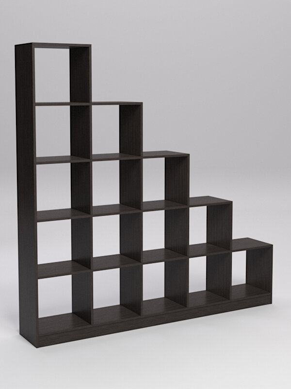 Стеллаж каскадный из ДСП Лестница №1 5 ячеек, Дуб Венге. Производитель товара - компания Westcom.