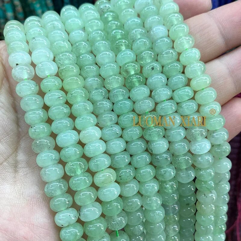 Бусины LUOMAN XIARI камешки халцедон, аквамарин, турмалин, рубин, кварц 5x8 мм