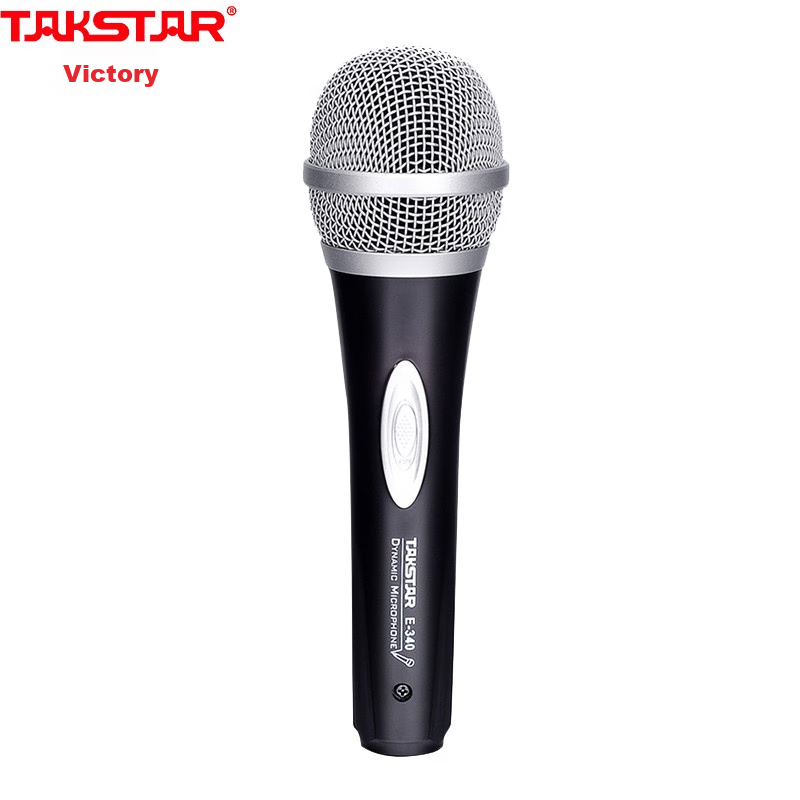 TAKSTAR E-340 Dynamic Microphone, Home KTV Singing Wired Microphone, DVD Karaoke Computer Singing 6.35 Interface Wired Mic, Black